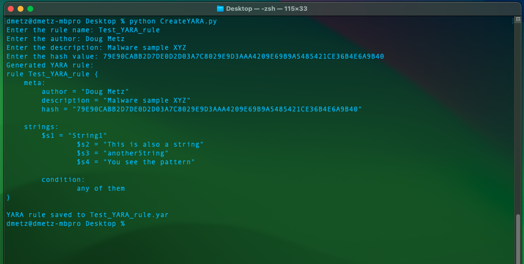 Creating YARA files with Python – Baker Street Forensics