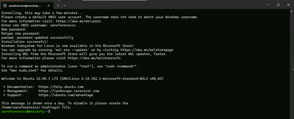 Installing the latest SIFT Workstation in WSL – Baker Street Forensics